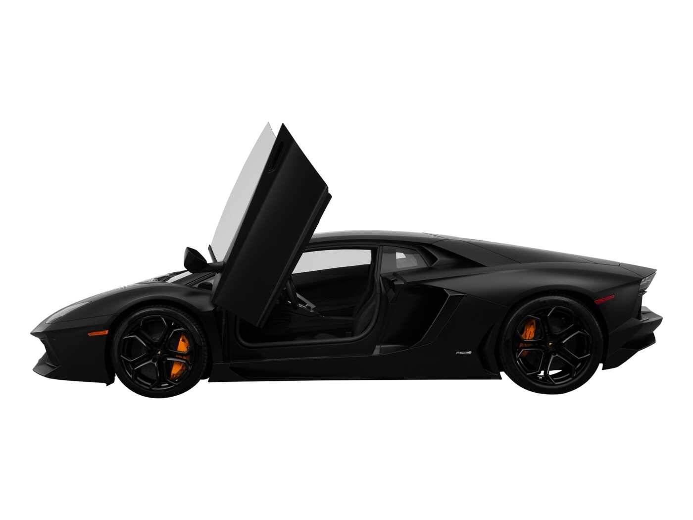 Lamborghini Aventador Side View Black